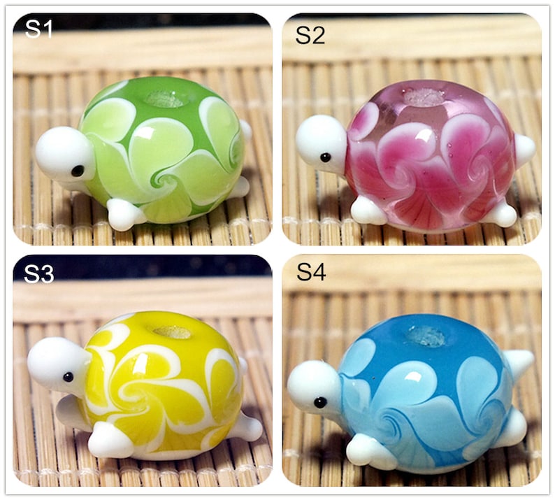 14x12mm Lamp Work Turtle Glaze Beads Bless Bead Animal Glass Beads Pray ...
