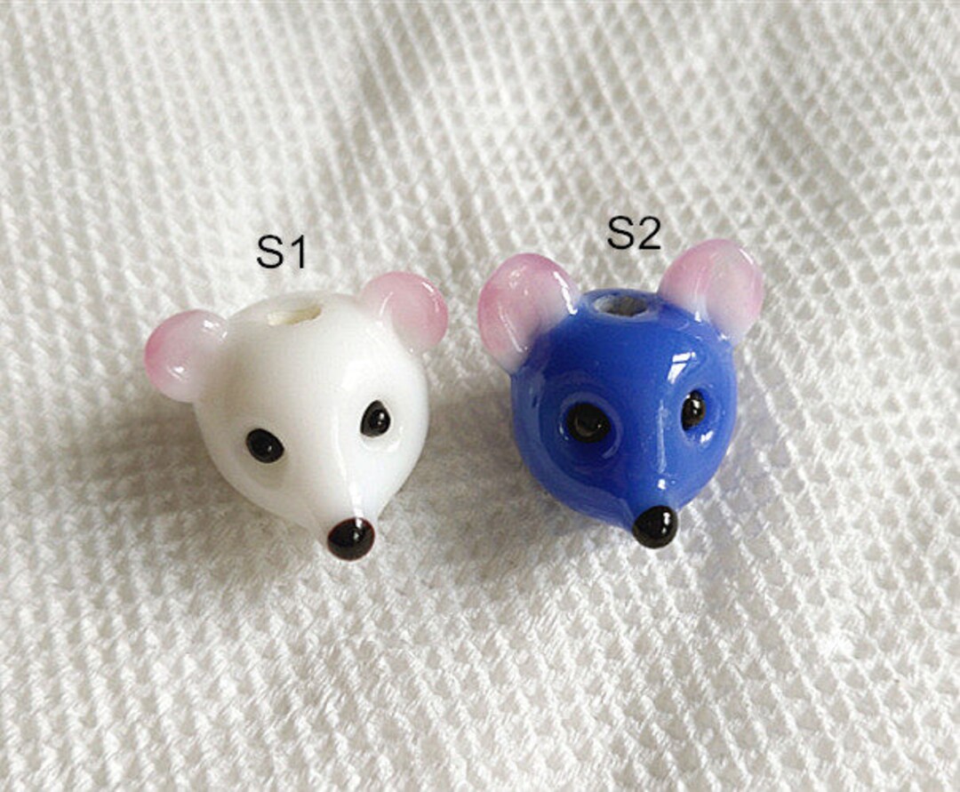 Glazed Bead Mouse Glass Beads Animal Bead Charm Bracelet DIY Bracelets ...