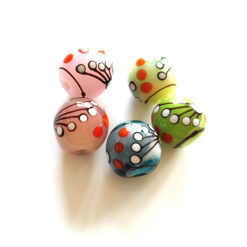 14mm 16mm Lamp Work Dots Glaze Beads Bless Bead Glass Beads Lucky Bead ...