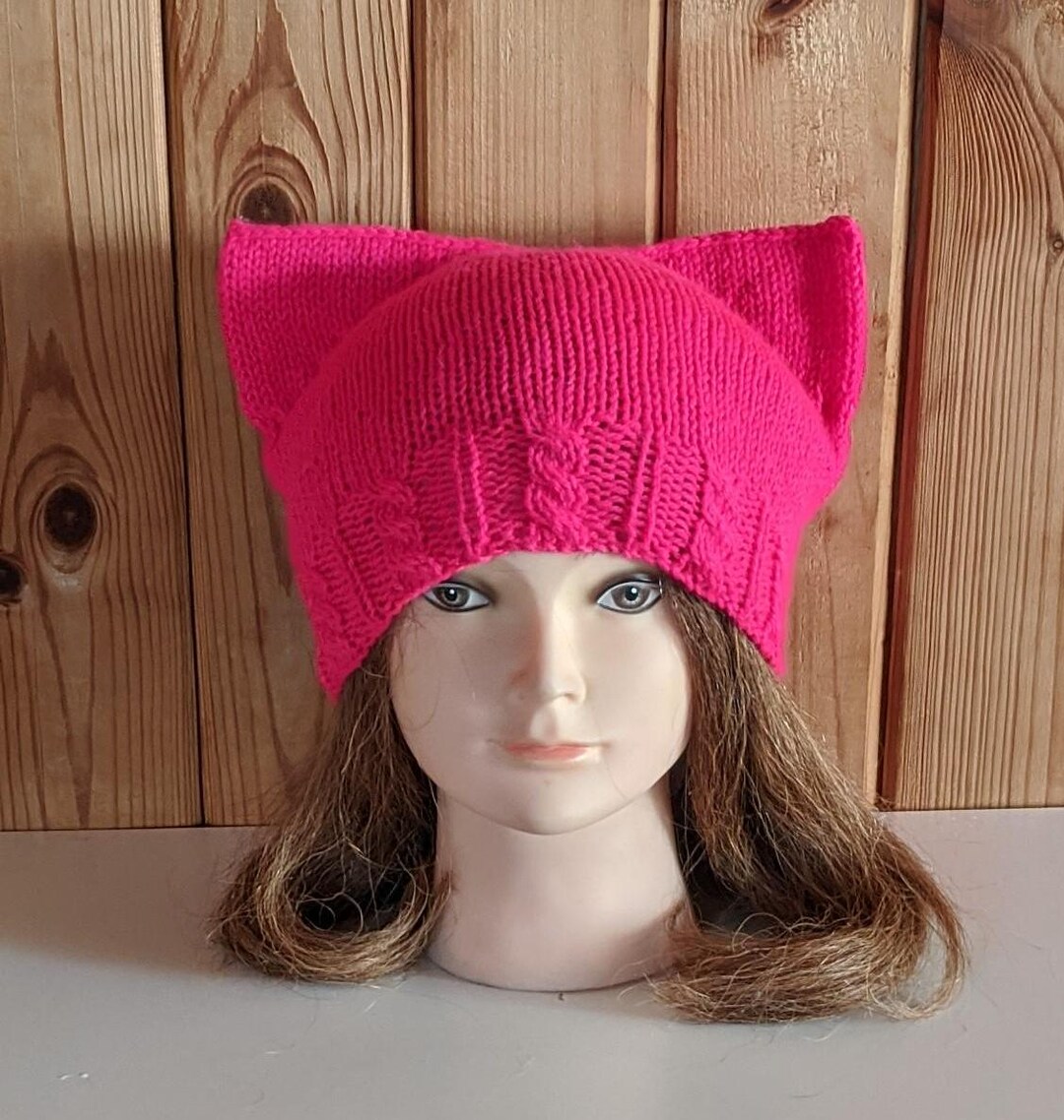 Pussyhat 2024/ Women's March Cat Ear Beanie/ Childless Cat Lady Hat ...