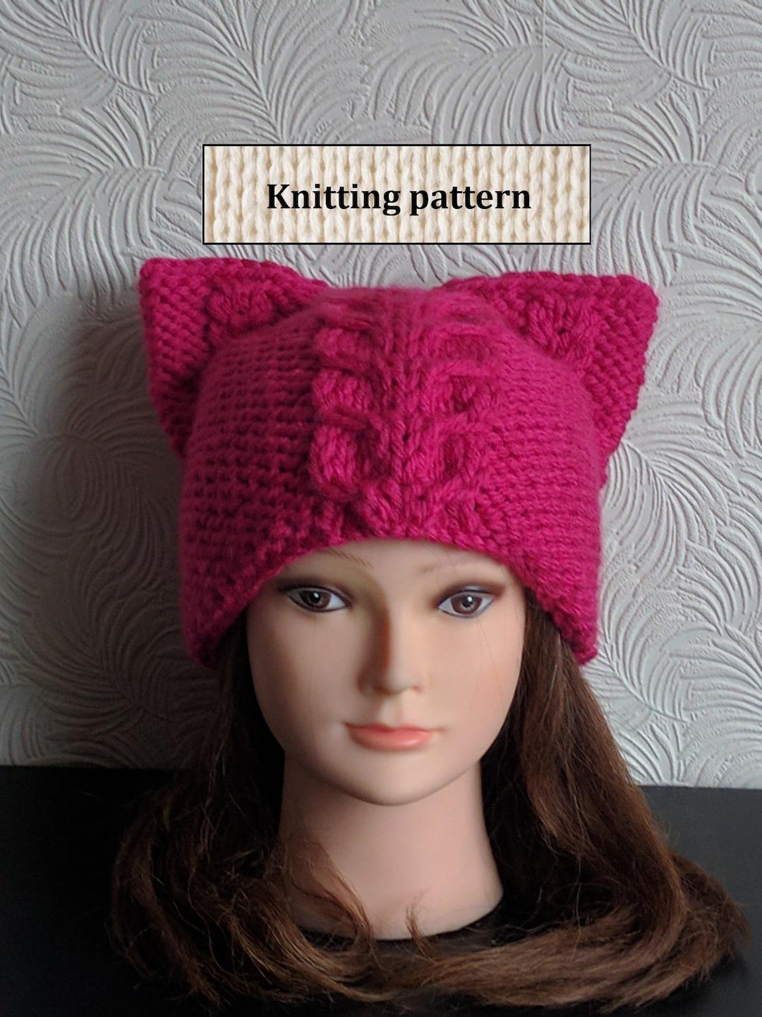 Cat Ear Hat Instant Download Knitting Pattern IN ENGLISH/ Cat Ear Hat ...
