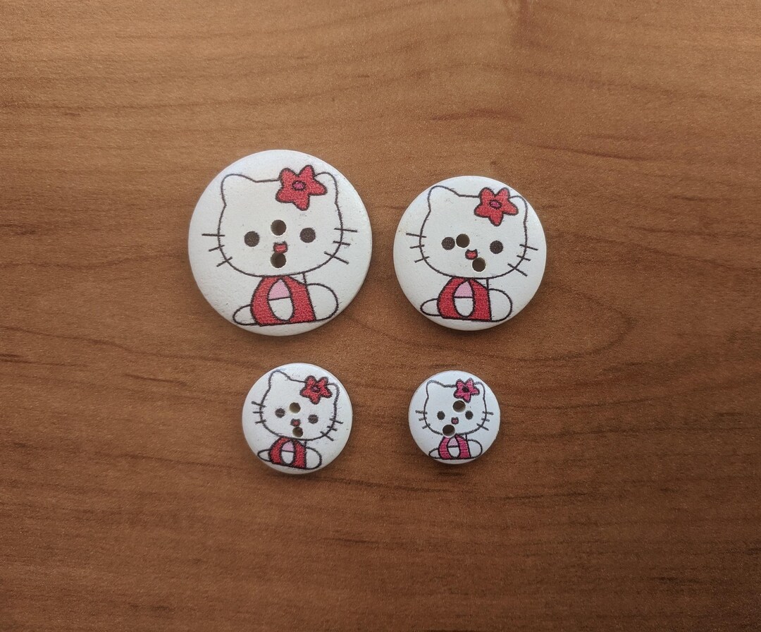 SETS of 3/4/6/10 Cat Buttons/ Wooden Buttons/ Cute Cat Buttons/ Kitty ...