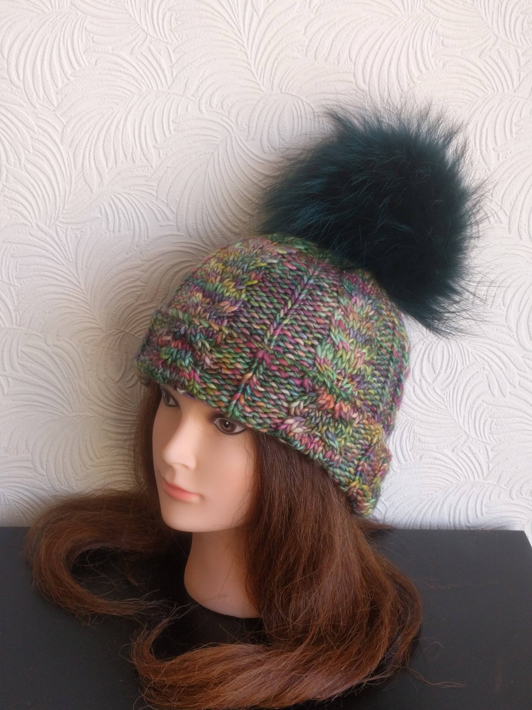 Bonnet de luxe en laine AVEC ou SANS pompon Bonnet d'hiver épais en ...