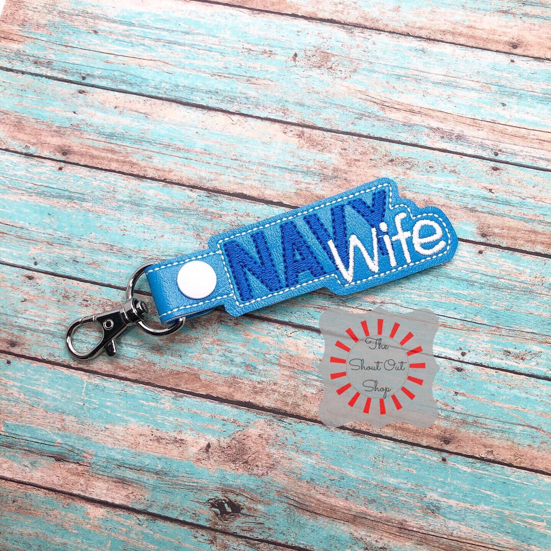 Navy Wife Keychain, Navy Wife Key Chain, Navy Wife Keyring, Navy Wife ...