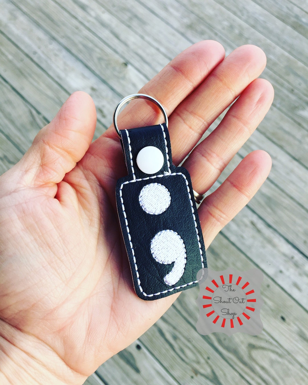 Semicolon Keychain, Semi Colon Key Chain, Semicolon Keyfob, Semicolon ...