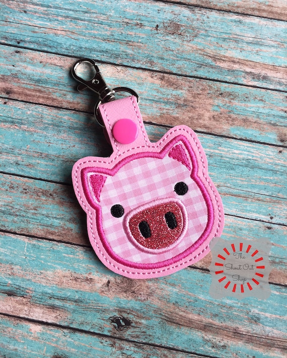 Pig Keychain Pig Key Chain Pig Keyring Hog Keychain Pig | Etsy