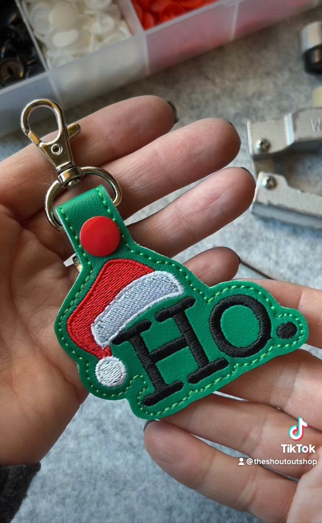 Ho Santa Hat Keychain, Ho Santa Hat Key Chain, Ho Santa Hat Keyring, Ho ...
