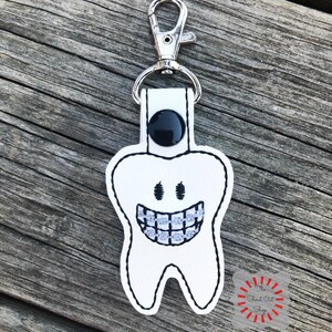 Braces Tooth Keychain, Brace Face Tooth Key Chain, Tooth Key Ring ...