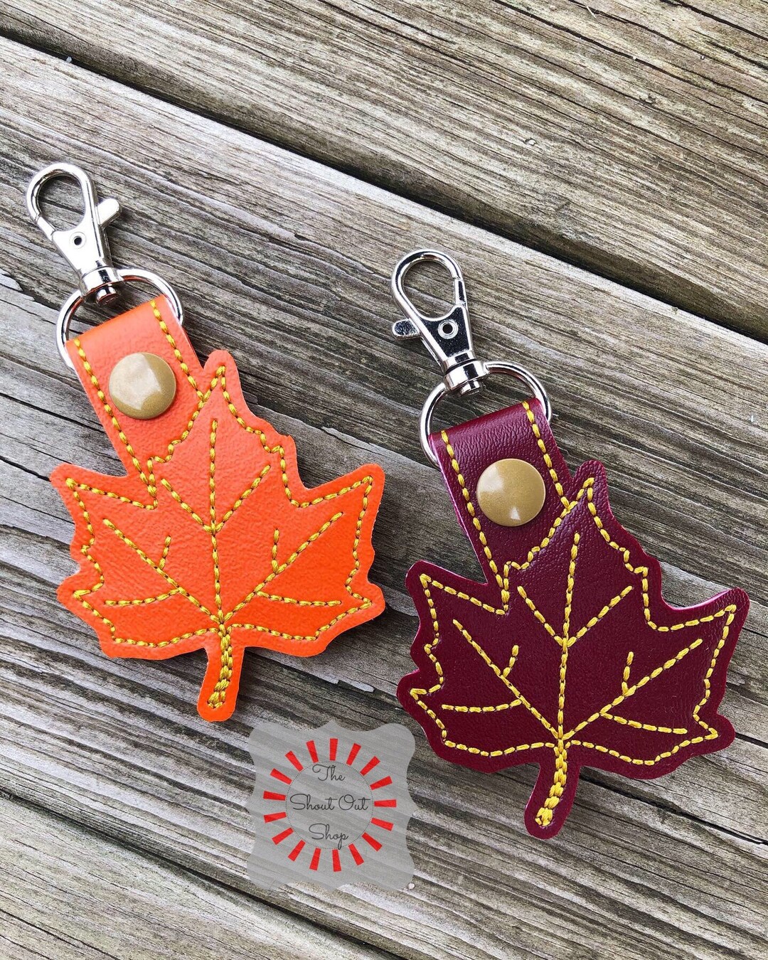Maple Leaf Keychain, Maple Leaf Key Chain, Leaves Keyring, Leaves Key ...