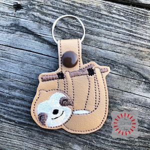 Sloth Keychain, Sloth Key Chain, Sloth Keyfob, Sloth Snap Tab, Sloth ...