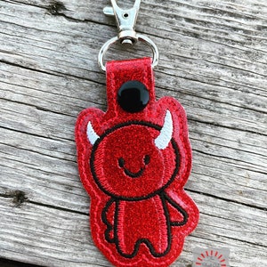 Red Sparkle Little Devil Keychain, Little Devil Key Chain, Cute Devil ...