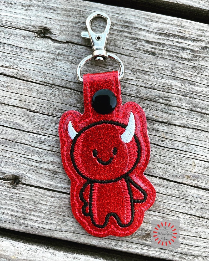 Red Sparkle Little Devil Keychain Little Devil Key Chain - Etsy