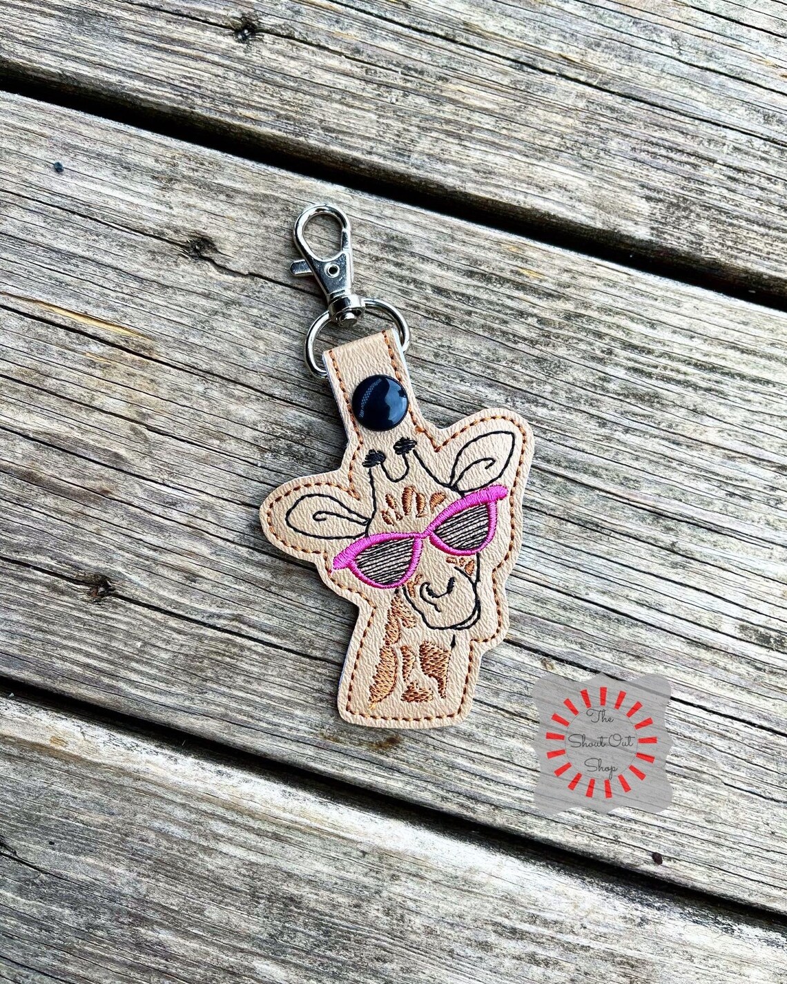 Giraffe With Glasses Keychain Giraffe With Glasses Keyring - Etsy