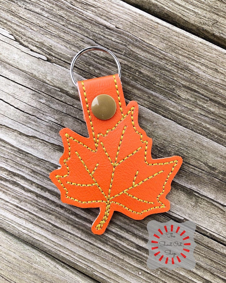 Maple Leaf Keychain, Maple Leaf Key Chain, Leaves Keyring, Leaves Key ...