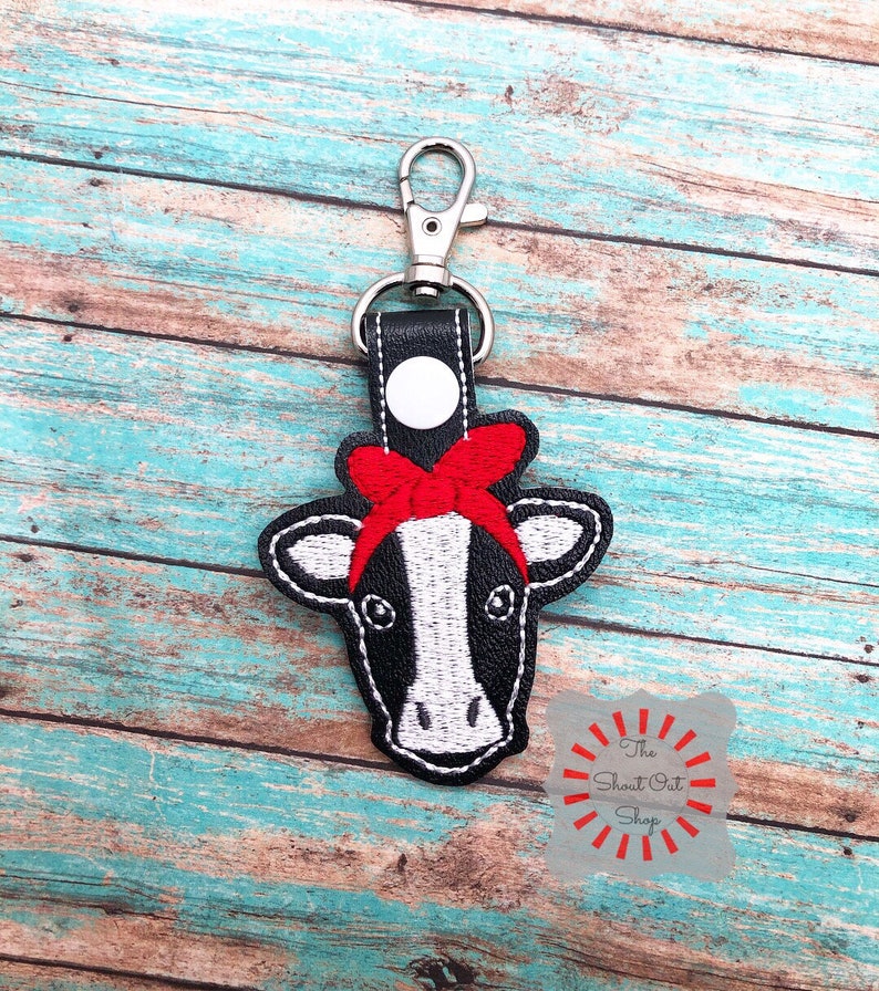 Cow Keychain Cow Key Chain Cow Keyring Cow Keyfob Cow With - Etsy
