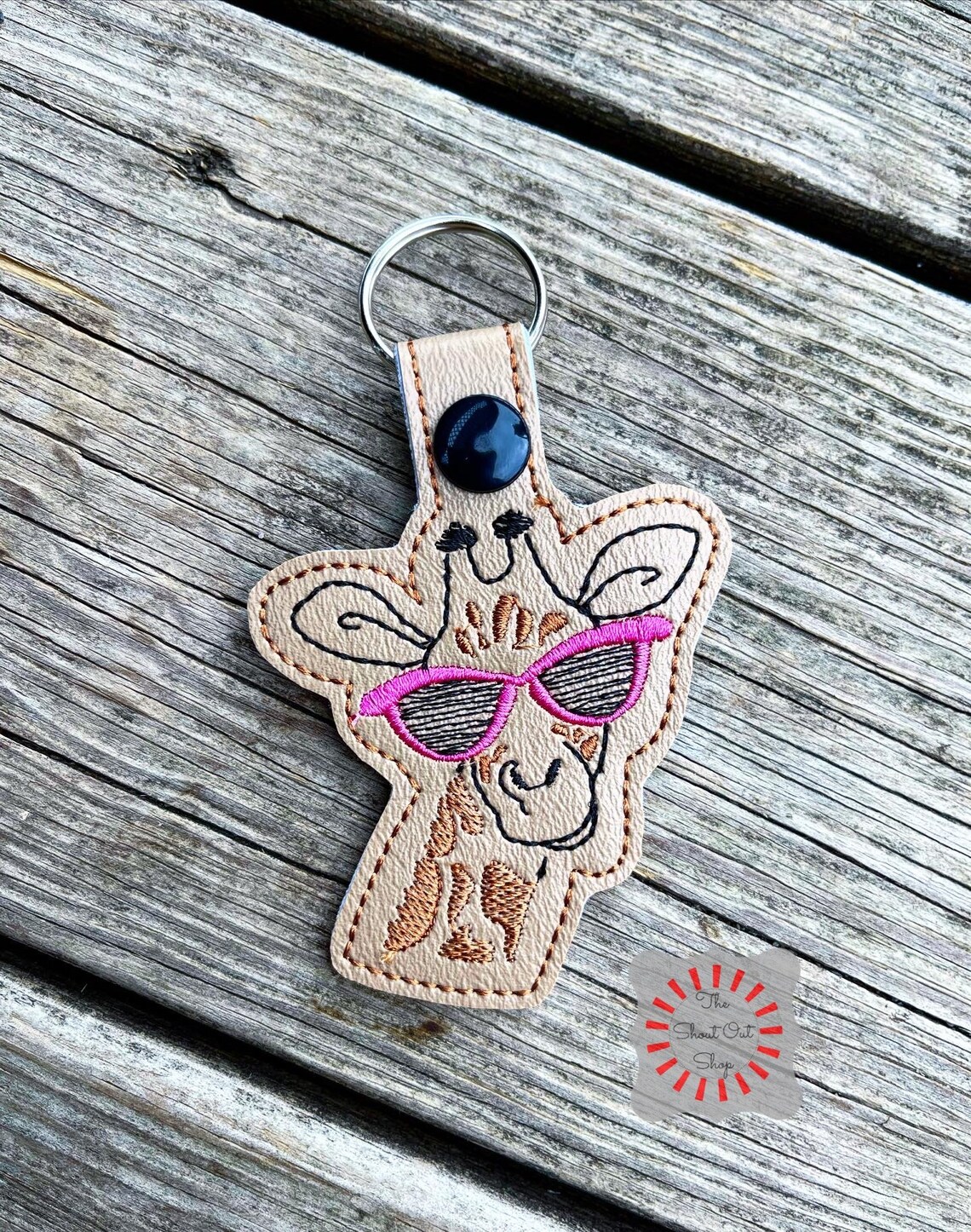 Giraffe With Glasses Keychain Giraffe With Glasses Keyring - Etsy