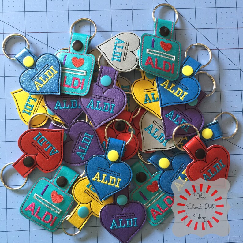 Aldi Keychain Aldi Heart Keychain Aldi Keyfob Aldi Snap | Etsy