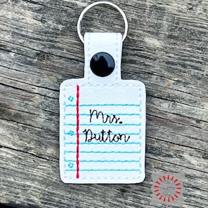 Notebook Paper Keychain, Notebook Paper Key Chain, Notebook Paper Key ...