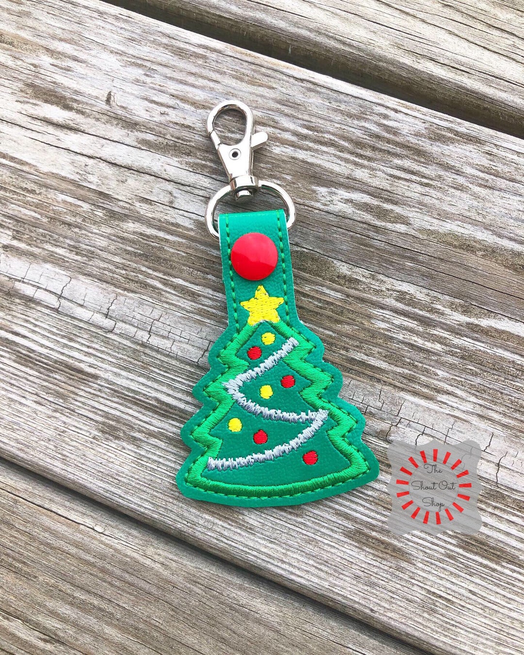 Christmas Tree Keychain, Christmas Tree Key Chain, Holiday Tree Keyring ...