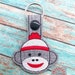 Gray Sock Monkey Keychain Sock Monkey Key Chain Sock Monkey - Etsy
