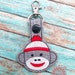 Gray Sock Monkey Keychain, Sock Monkey Key Chain, Sock Monkey Keyring ...
