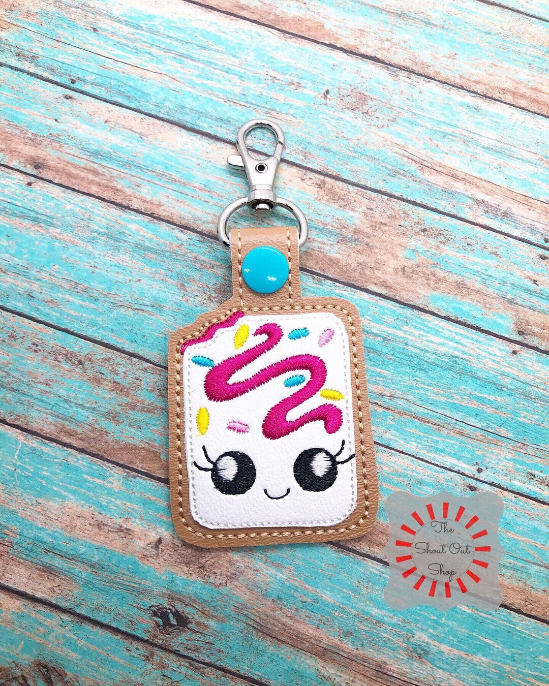 Pop Tart Keychain, Pop Tart Key Chain, Pop Tart Key Ring, Pastry ...