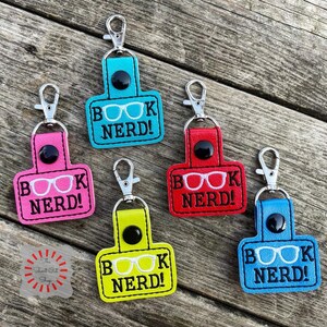 Book Nerd Keychain, Book Nerd Keyfob, Book Lover Keychain, Reader ...