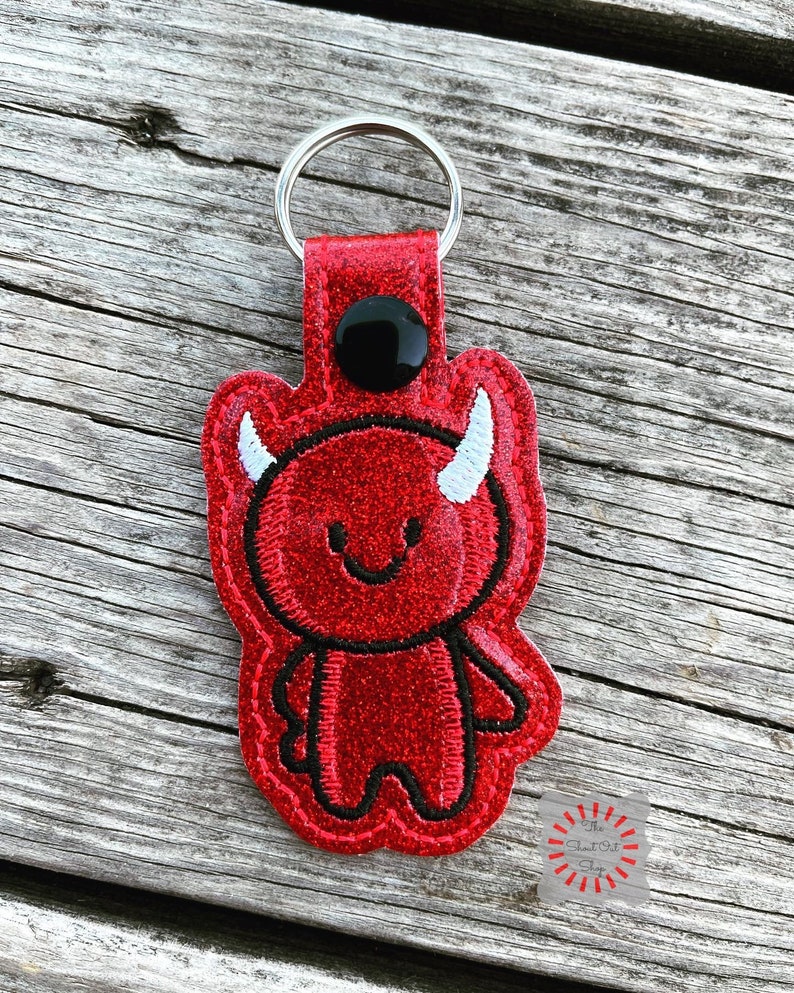 Red Sparkle Little Devil Keychain Little Devil Key Chain - Etsy