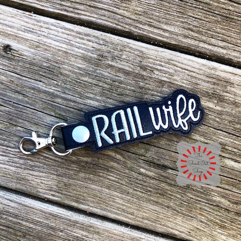Rail Wife Keychain, Rail Wife Key Chain, Railroad Wife Key Ring ...
