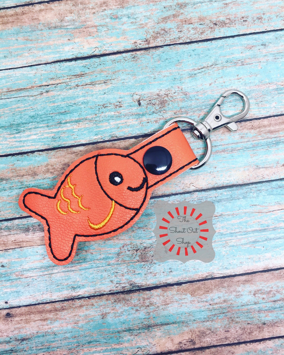 Fish Keychain, Fish Key Chain, Fish Keyring, Fish Keyfob, Fish Snap Tab ...