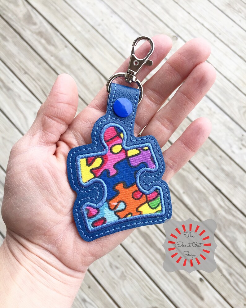Puzzle Piece Key Chain Autism Awareness Keychain Autism | Etsy
