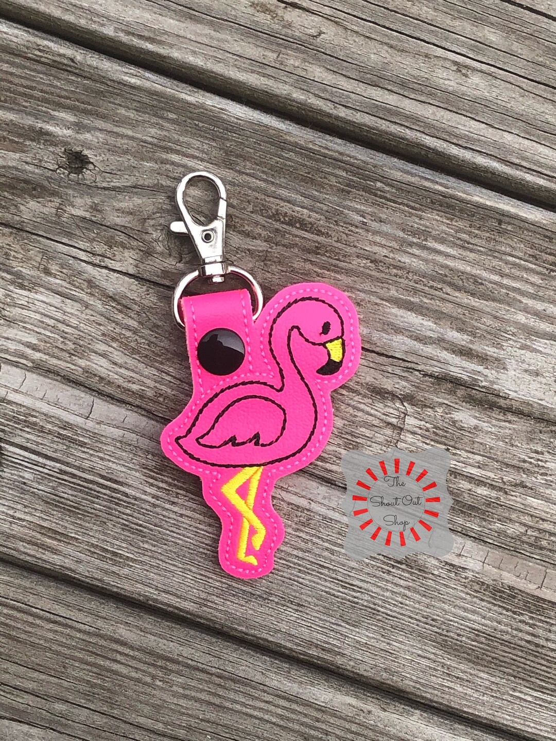 Flamingo Keychain, Flamingo Key Chain, Flamingo Keyfob, Flamingo Snap ...