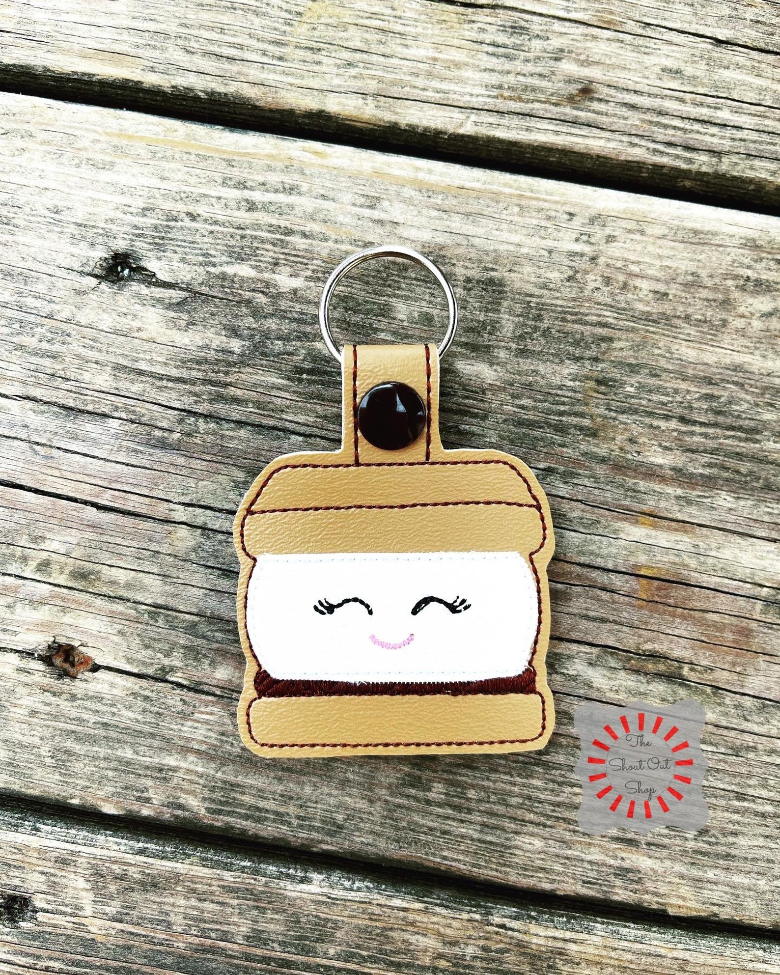Smores Keychain, Smores Key Chain, Smores Keyring, Campfire, S'mores ...