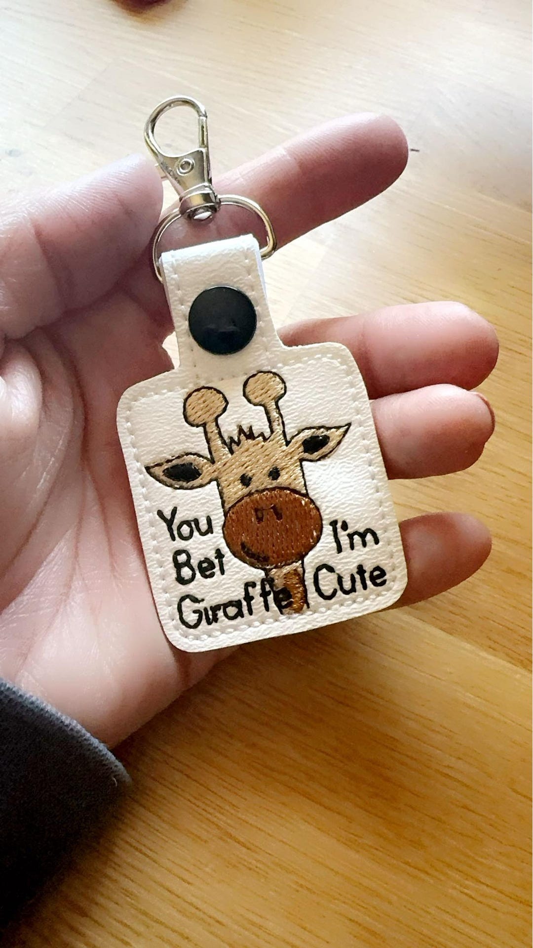 You Bet Giraffe I'm Cute Keychain, Giraffe Key Chain, Giraffe Keychain ...