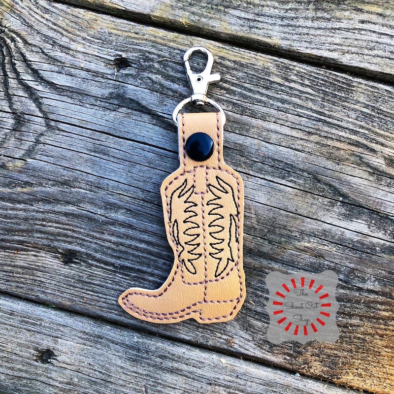 Cowgirl Boot Keychain - Etsy