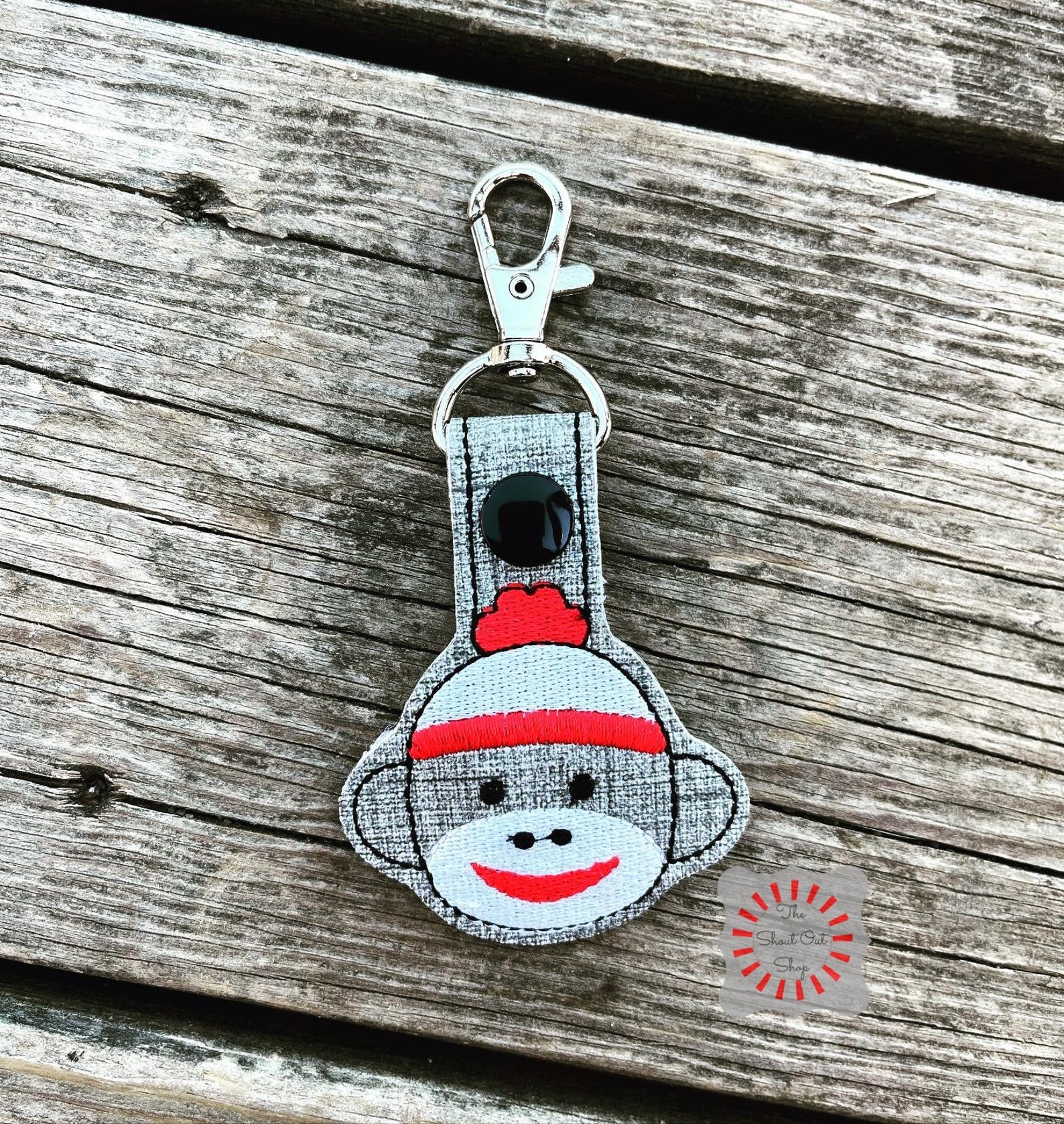 Gray Sock Monkey Keychain Sock Monkey Key Chain Sock Monkey - Etsy