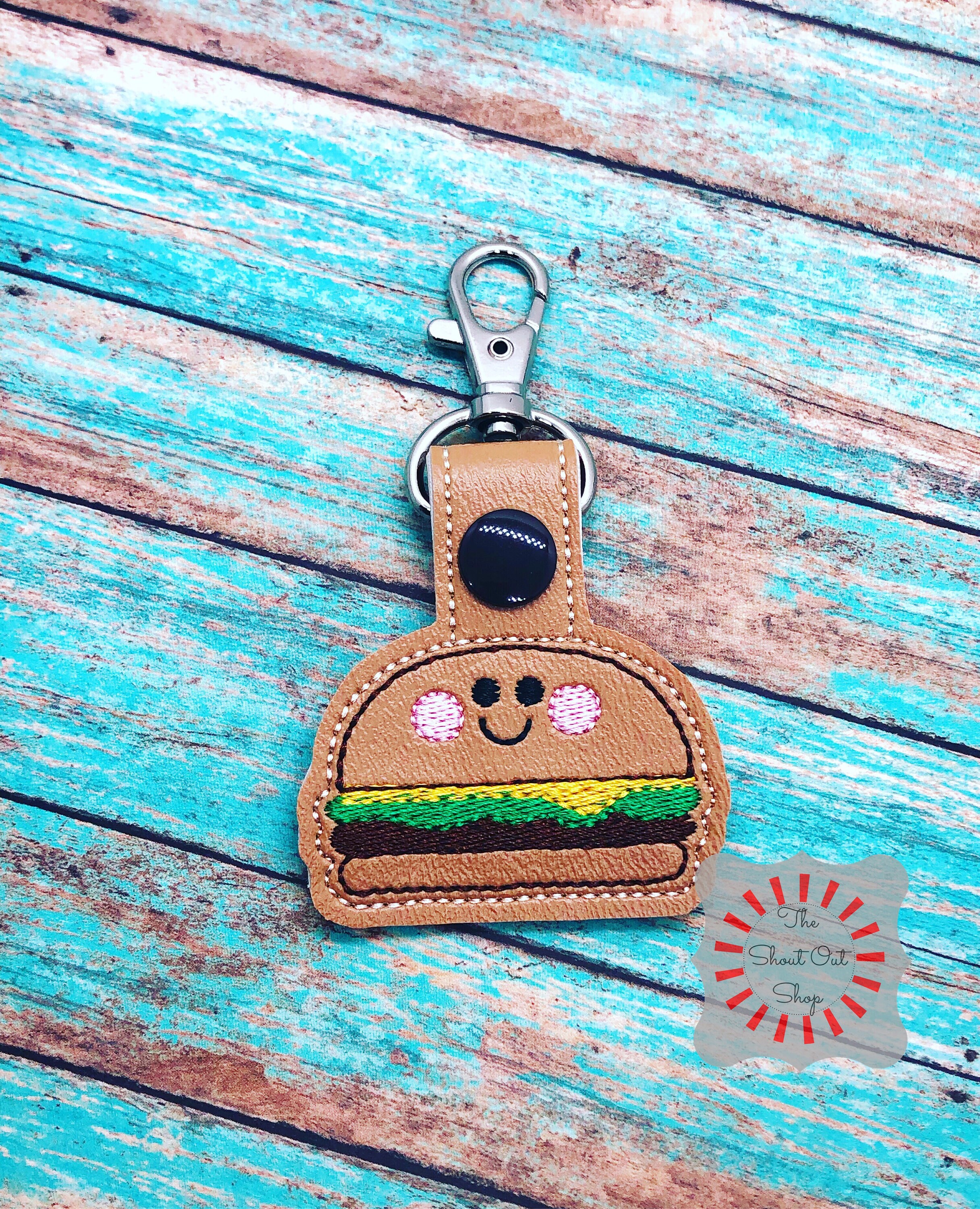 Hamburger Keychain, Hamburger Key Chain, Hamburger Keyring, Hamburger ...