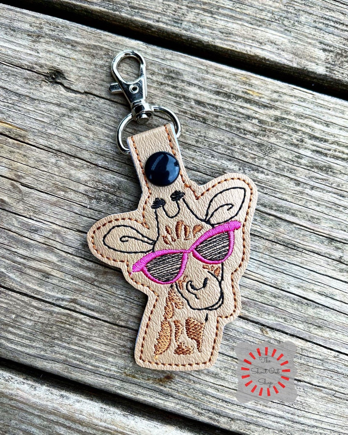 Giraffe With Glasses Keychain Giraffe With Glasses Keyring - Etsy