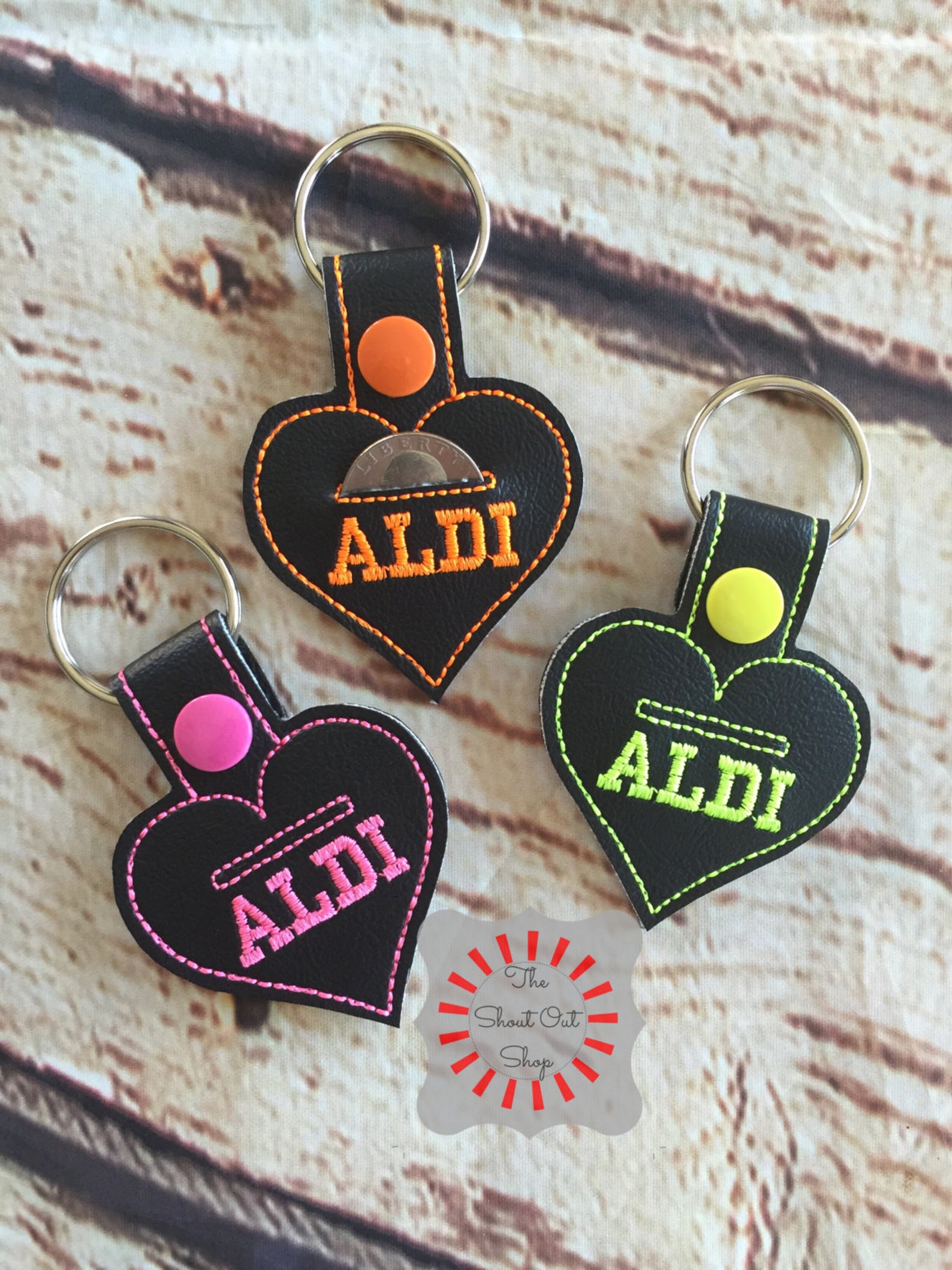Aldi Keychain Aldi Heart Keychain Aldi Keyfob Aldi Snap | Etsy