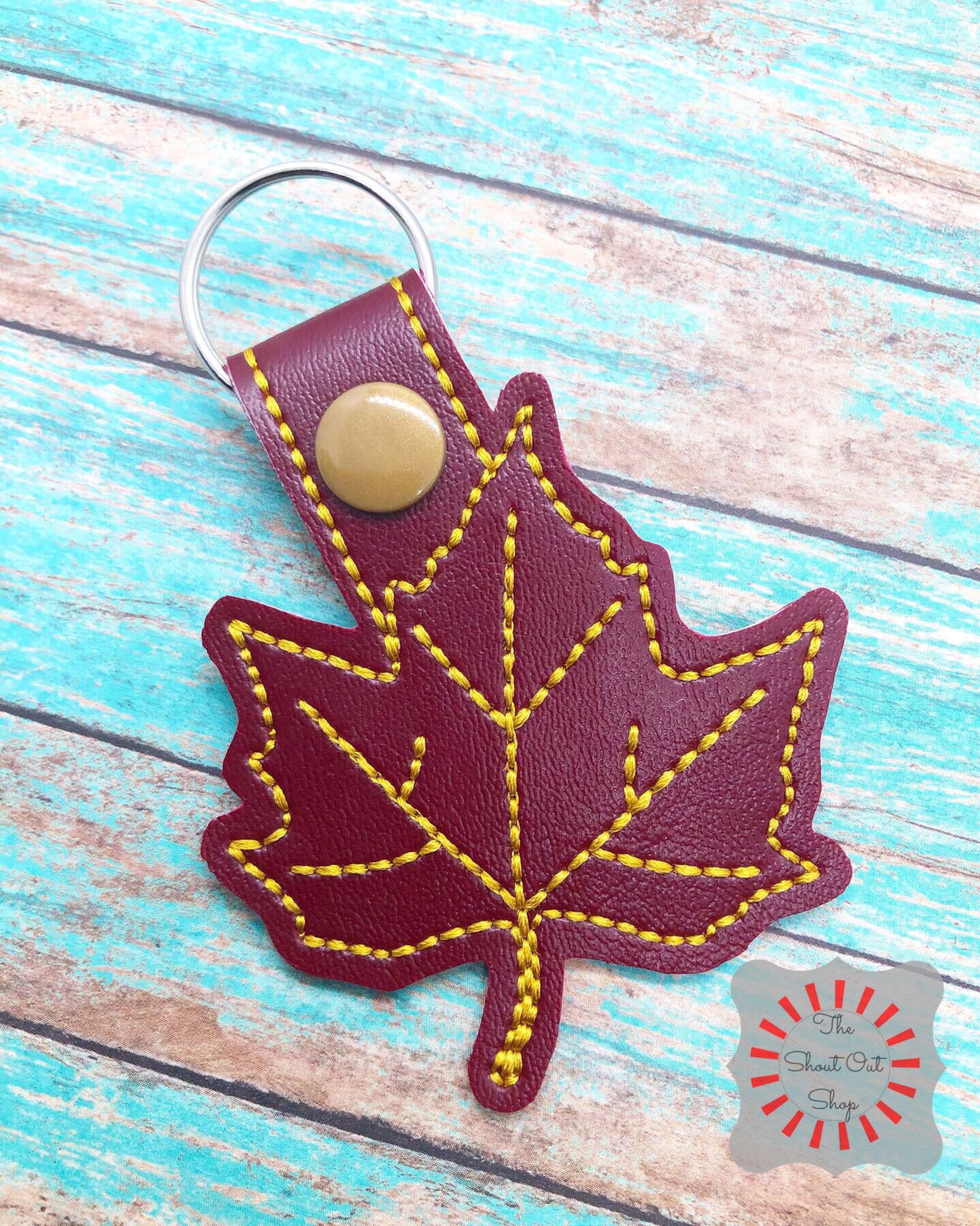 Maple Leaf Keychain, Maple Leaf Key Chain, Leaves Keyring, Leaves Key ...