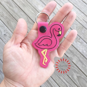 Flamingo Keychain, Flamingo Key Chain, Flamingo Keyfob, Flamingo Snap ...