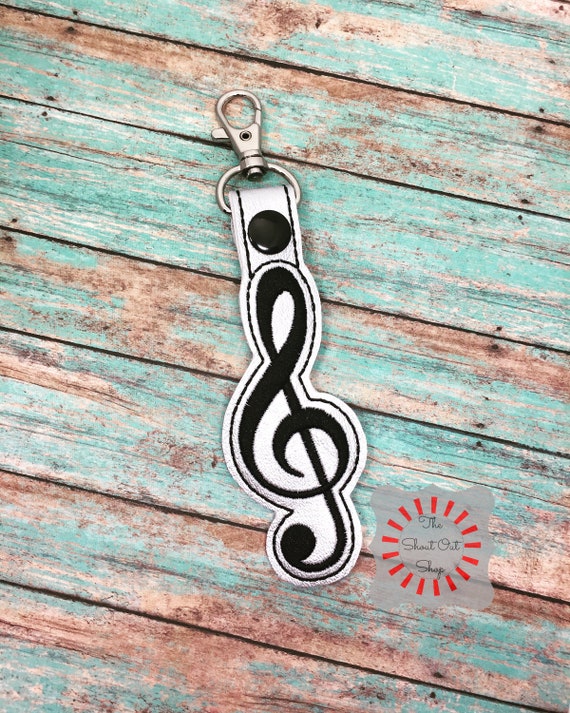 Treble Clef Keychain Treble Clef Key Chain Treble Clef - Etsy