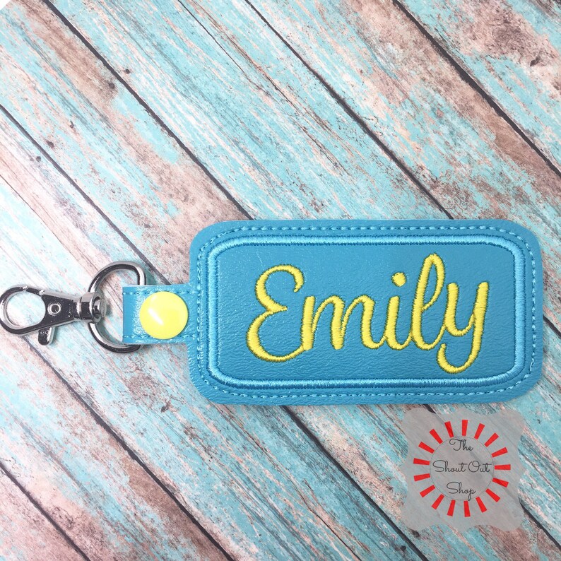 Personalized Keychain, Embroidered Keychain, Name Tag, Bag Tag ...