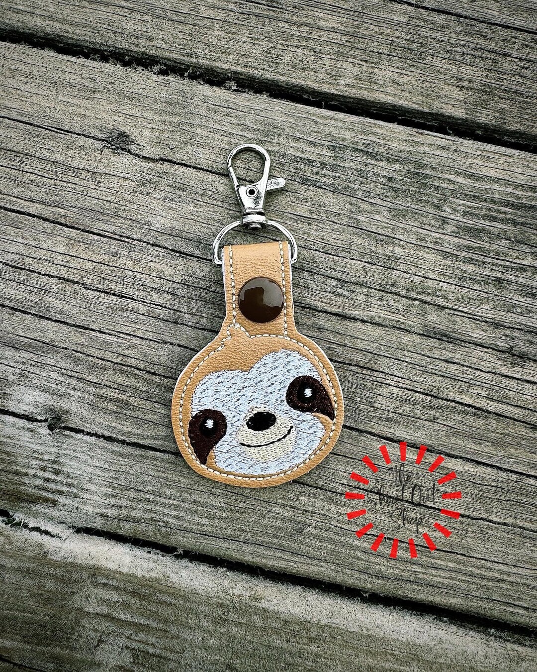 Boy Sloth Keychain, Sloth Key Chain, Sloth Keyring, Sloth Face, Slow ...