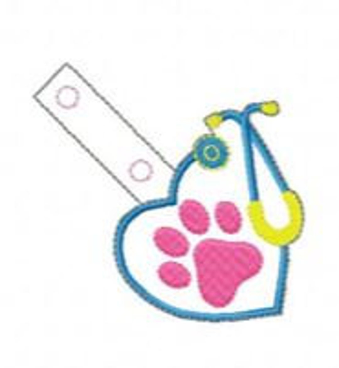 Paw Print Stethoscope Keychain, Paw Print Key Chain, Veterinary Key ...