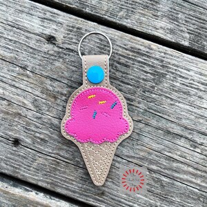 Ice Cream Cone Keychain, Ice Cream Keychain, Ice Cream Cone Keyfob, Ice ...