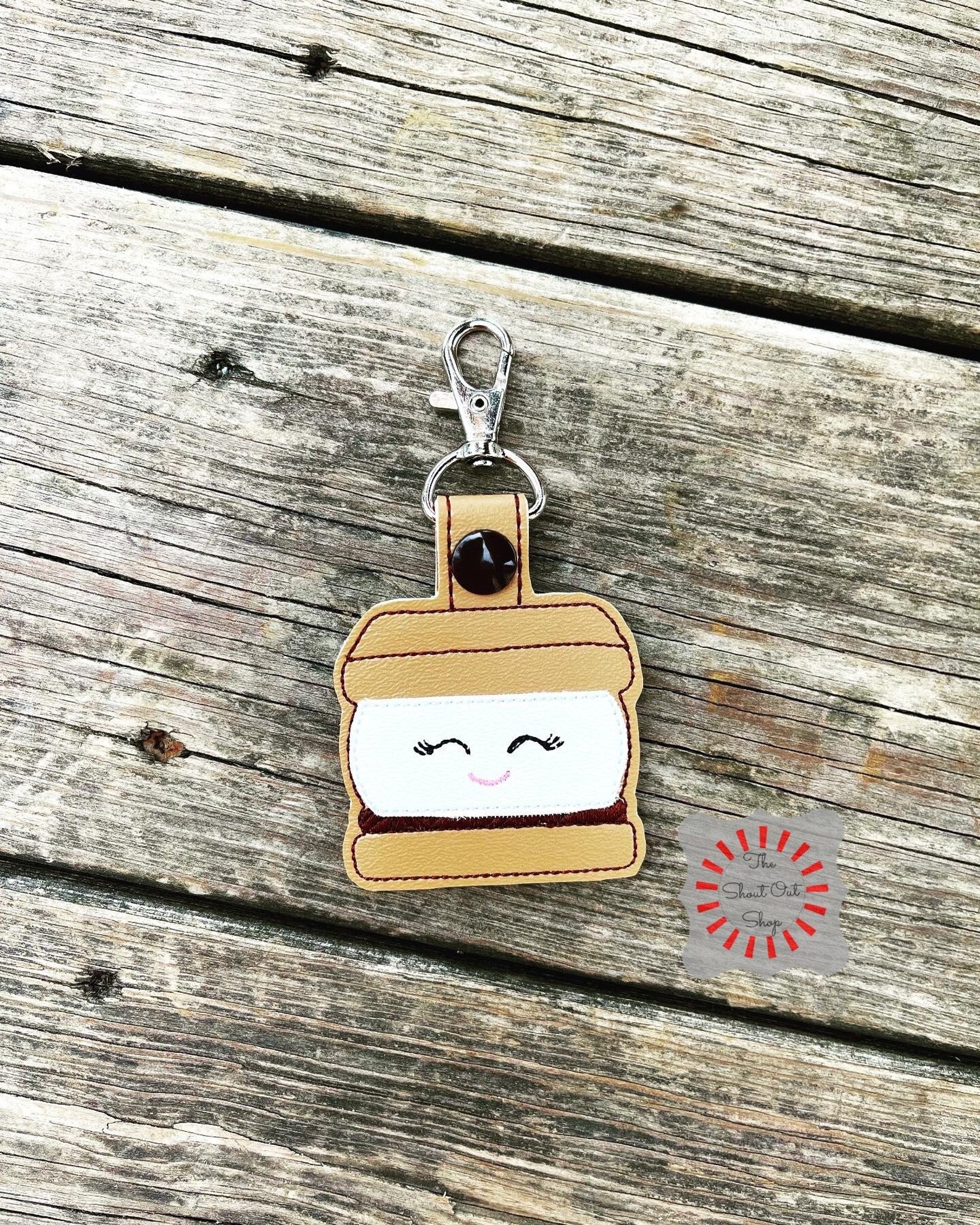 Smores Keychain, Smores Key Chain, Smores Keyring, Campfire, S'mores ...