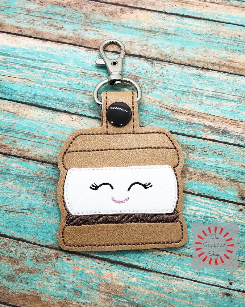 Smores Keychain, Smores Key Chain, Smores Keyring, Campfire, S'mores ...