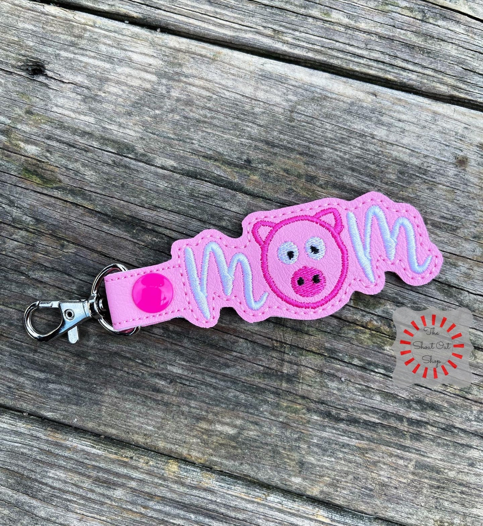 Pig Mom Keychain Pig Mom Key Chain Pig Mom Keyring Pig Key | Etsy