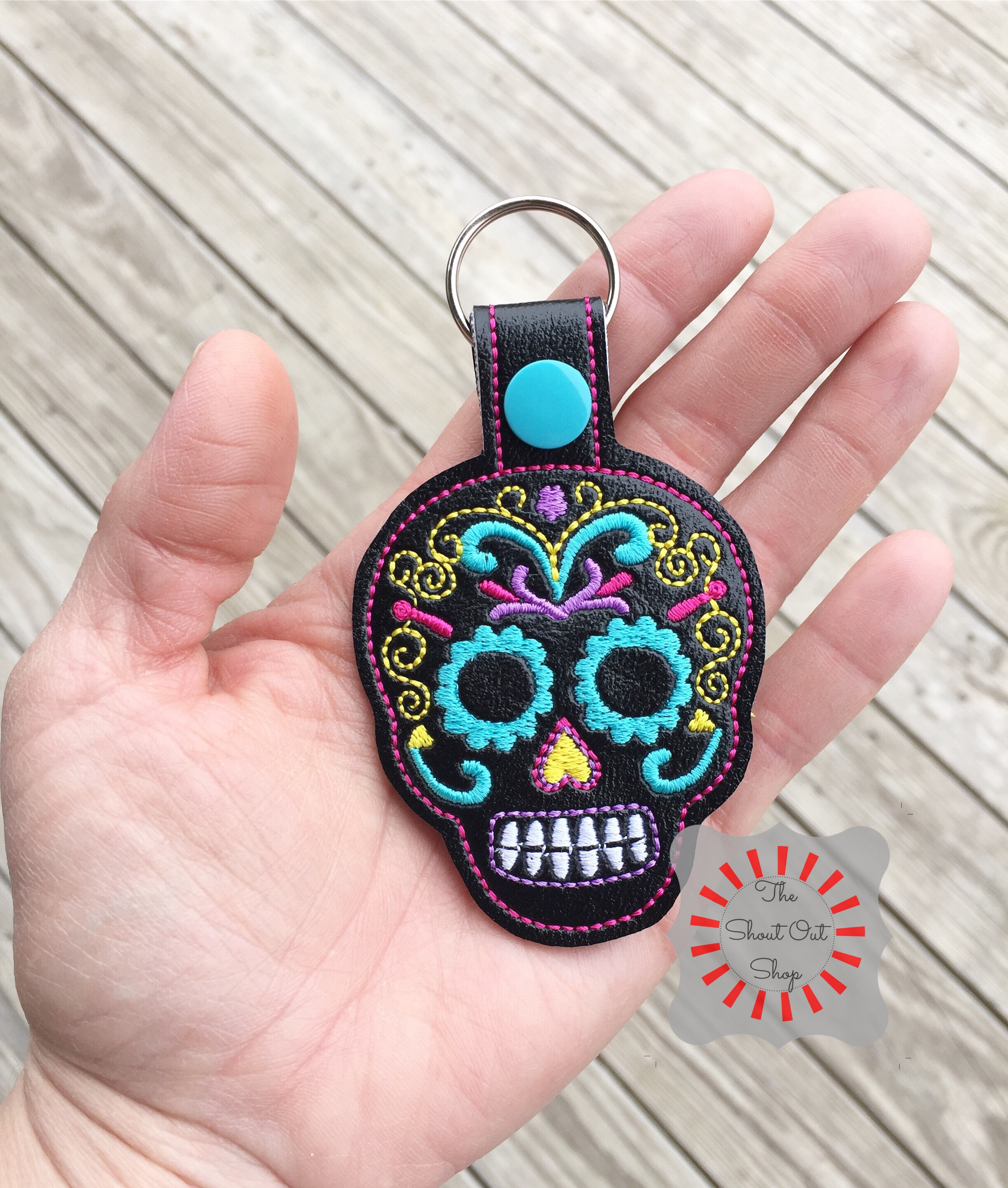 Sugar Skull Keychain Sugar Skull Keyfob Sugar Skull Keyring - Etsy
